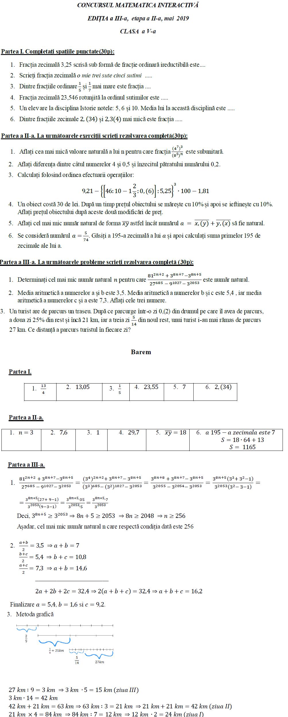 Clasa a V-a - Matematica Interactiva